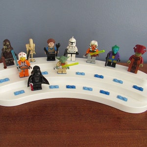 Large Crescent Shaped Minifigure Display Stand, White Poly Lumber ...