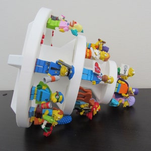 Round 3-tier Minifigure Display Stand, White Poly Lumber, Holds 30 ...