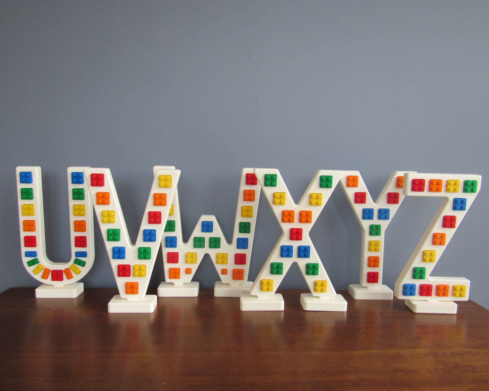 White Brick Script Stand-up Letters embedded with | Etsy