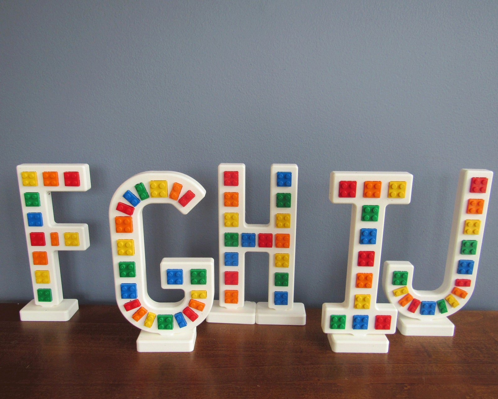 White brick Script Stand-up Letters Embedded With - Etsy