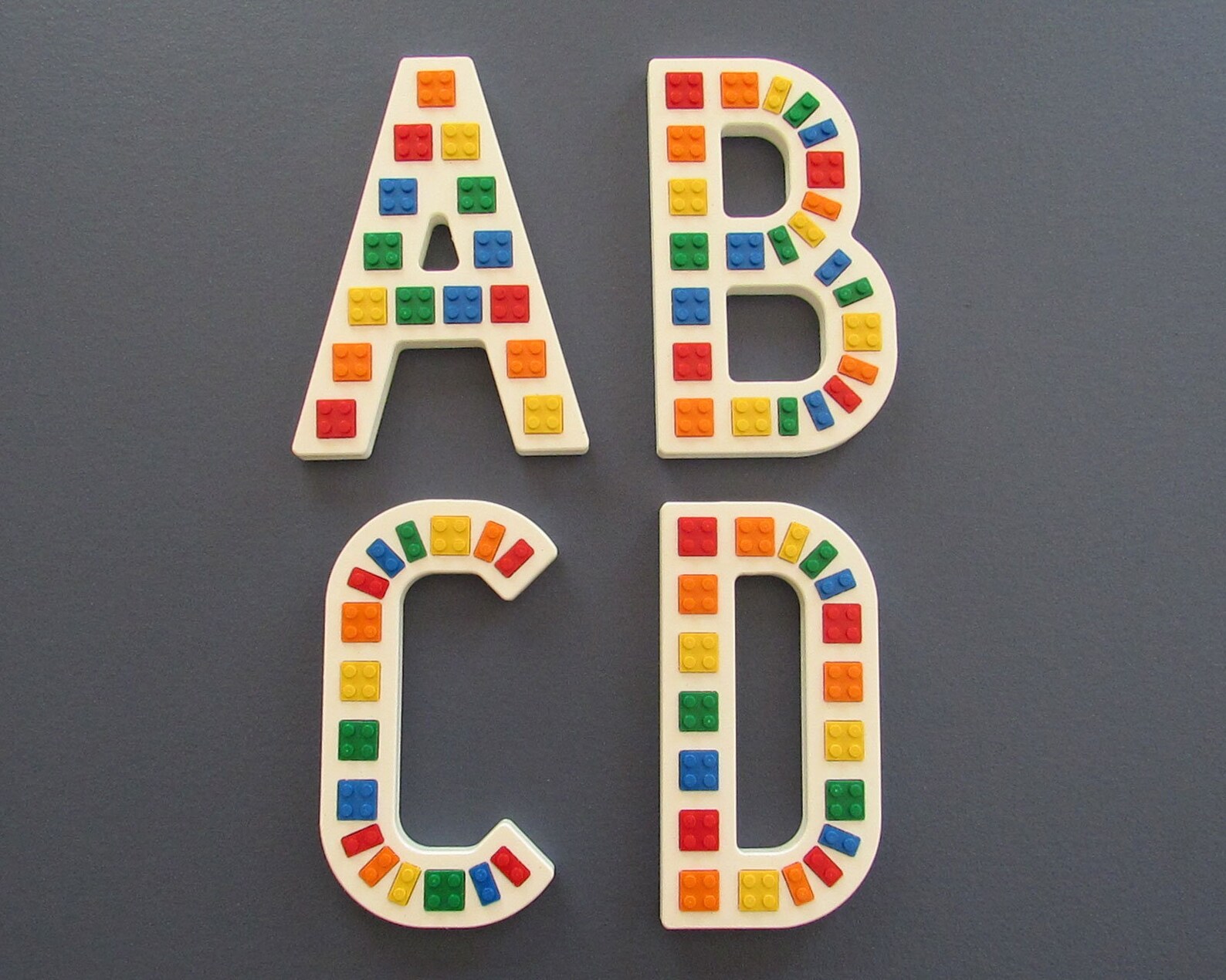 White brick Script Wall Letters Embedded With - Etsy