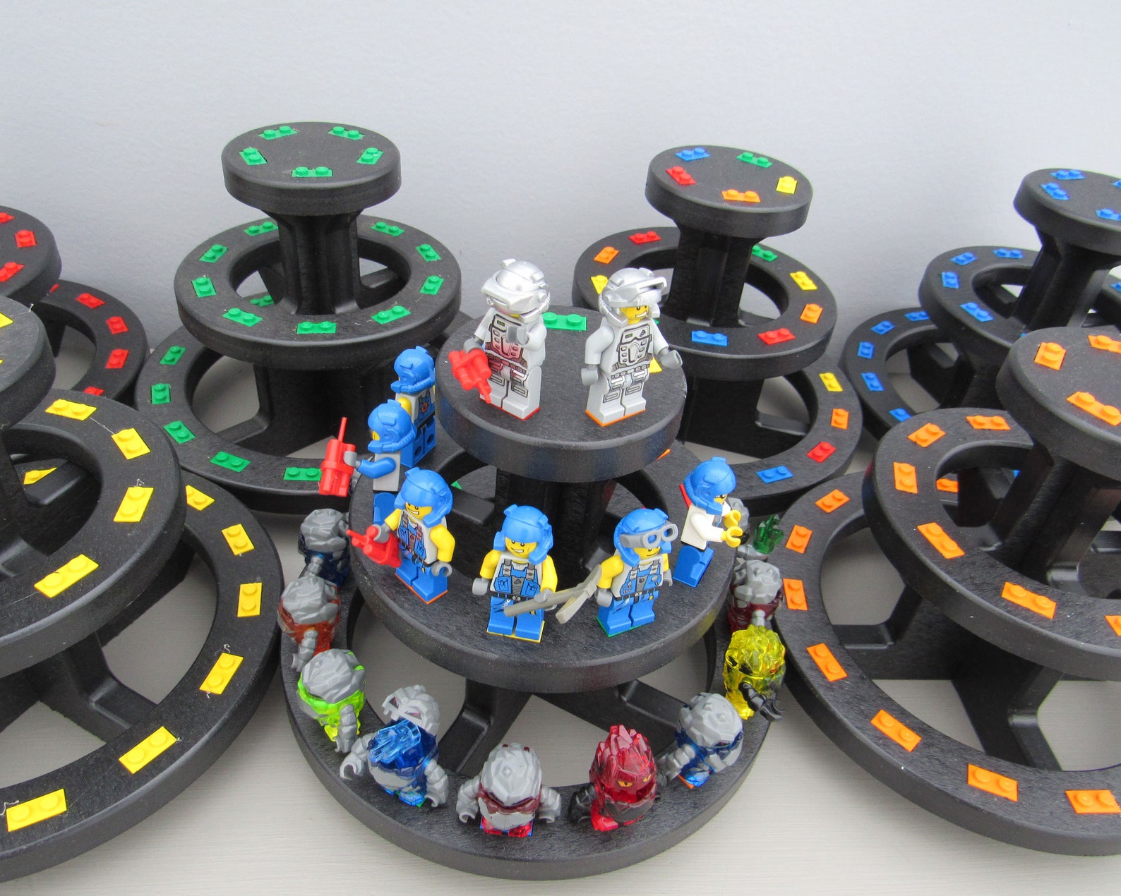 Round 3-tier Minifigure Display Stand Black Poly Lumber - Etsy