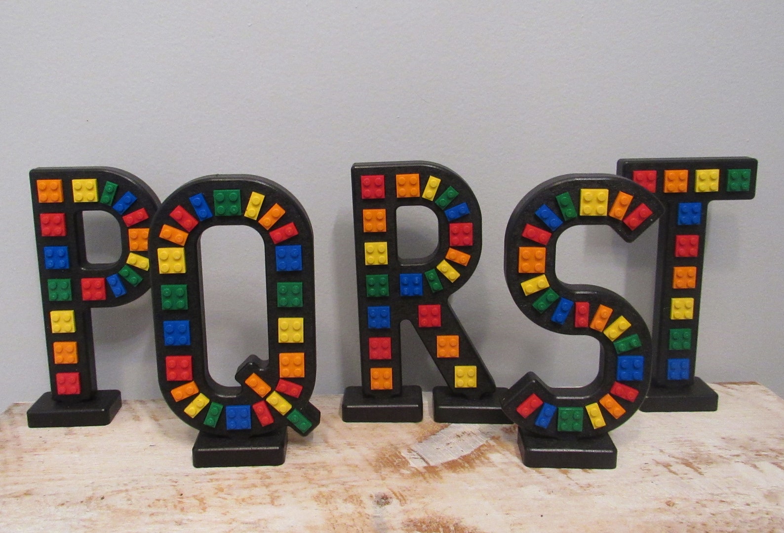 Black Brick Script Stand-up Letters embedded with | Etsy