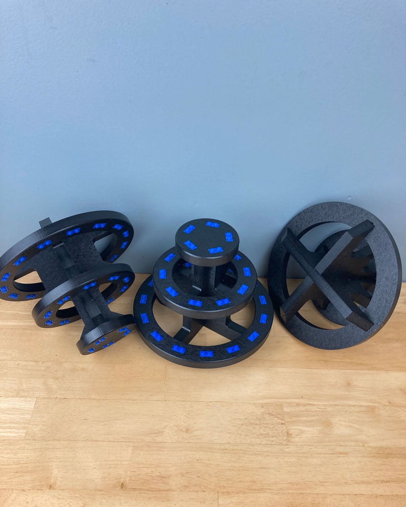 Round 3-tier Minifigure Display Stand Black Poly Lumber - Etsy