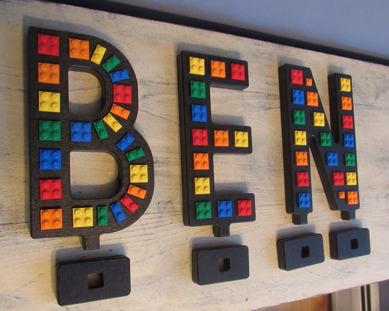 Black brick Script Stand-up Letters Embedded With | Etsy