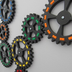 Wall Display Gear Kit, 10 Gears Embedded With 125 Bricks. - Etsy