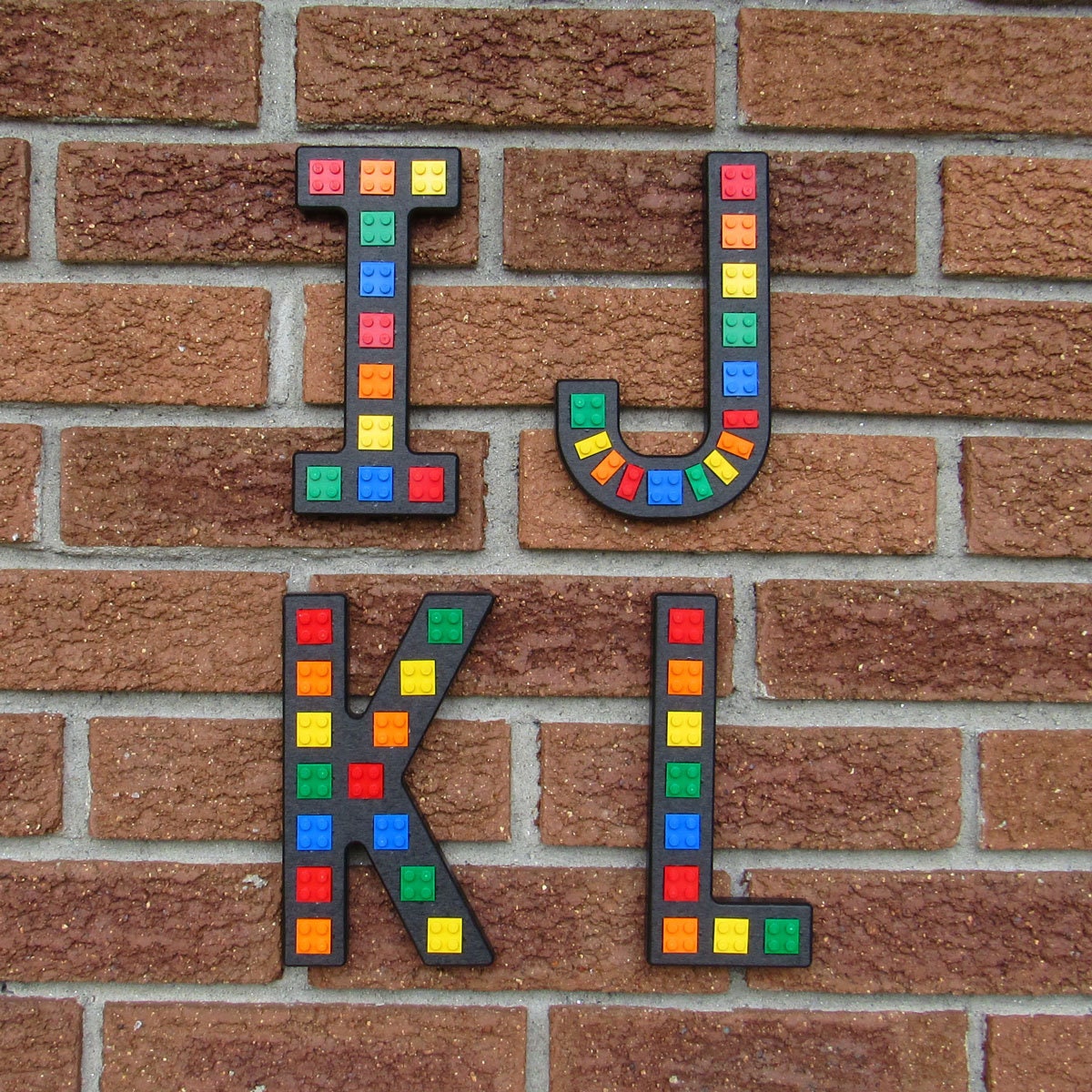 Black brick Script Wall Letters Embedded With - Etsy UK