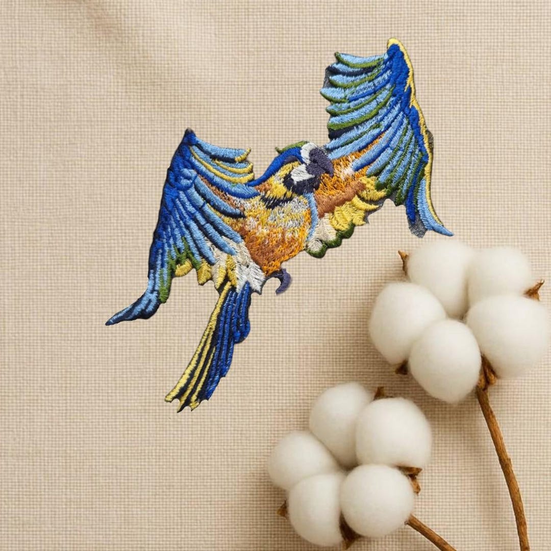 Macaw Parrot Embroidered Tulle Patch | Sew-on Applique for Clothing - Etsy