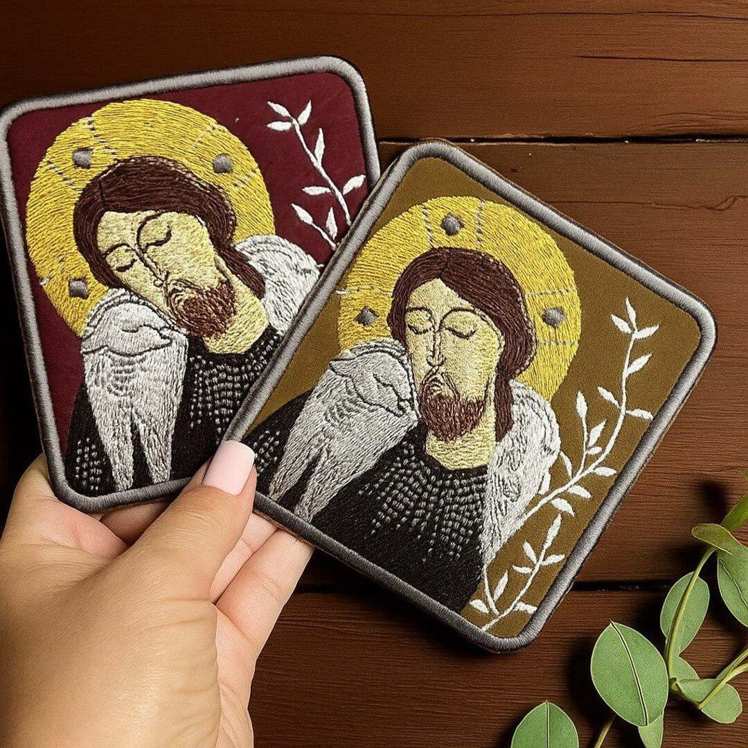 Jesus the Good Shepherd Machine Embroidered Patch | Patches for Apparel ...