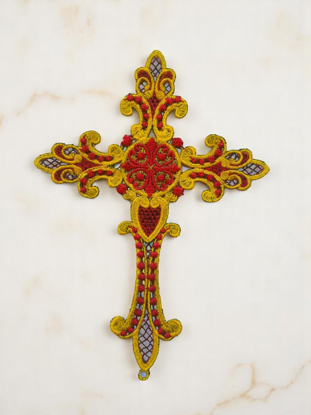 Machine Embroidery Appliqué | Orthodox Cross Patch | Iron-on or Sew-on ...