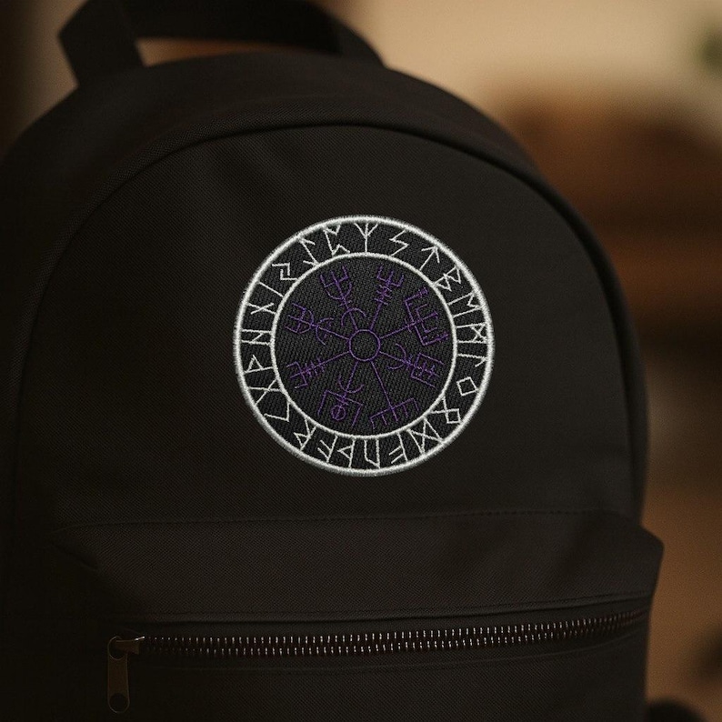 Norse Rune Embroidered Patch – Vegvisir Viking Compass | Sew-on, Iron ...