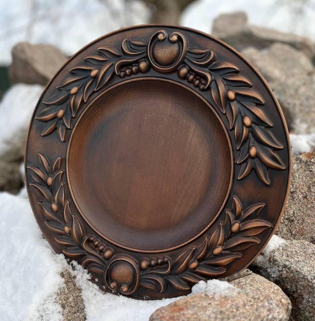Wooden Plate, Kitchen Decor, Wooden Platter, Handmade Wooden Bowl, Wall ...