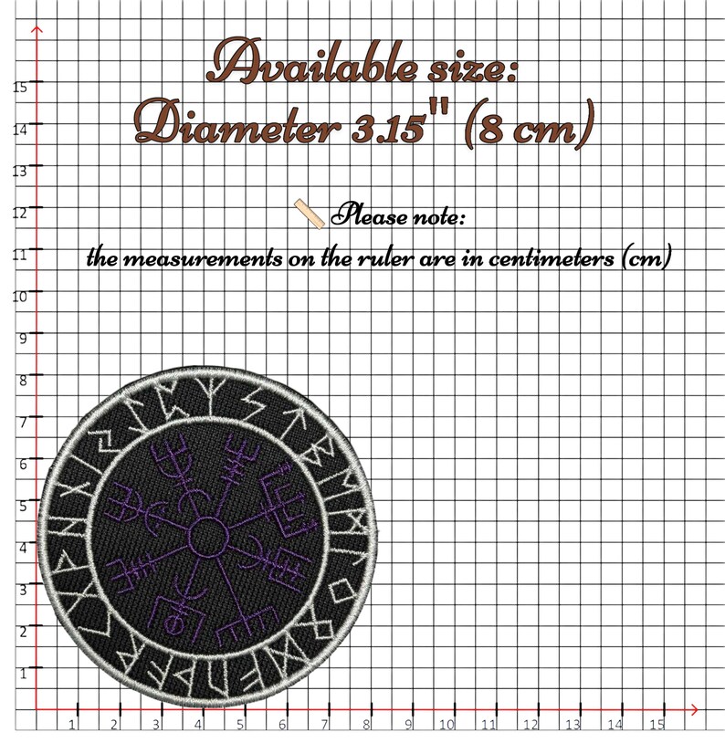 Norse Rune Embroidered Patch – Vegvisir Viking Compass | Sew-on, Iron ...