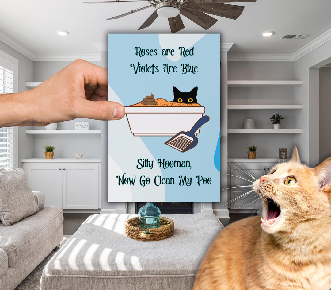 Funny Cat Card | Litter Box Humor & Poop Joke | Cute Birthday, Mother's ...