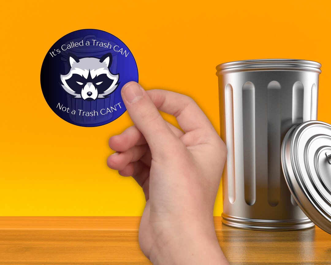 Funny Raccoon Vinyl Sticker: Trash Can Humor Decal - Etsy