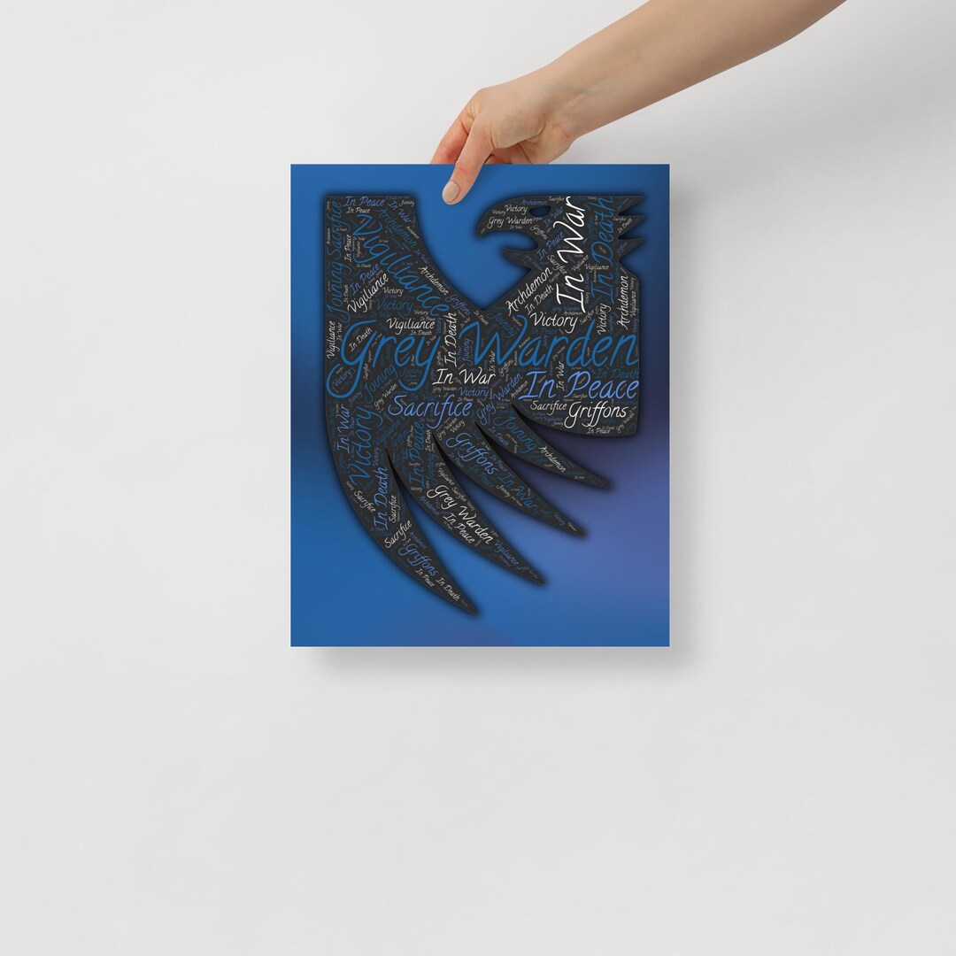 Dragon Age Veilguard Grey Warden Word Cloud Wall Poster - Fantasy Art ...