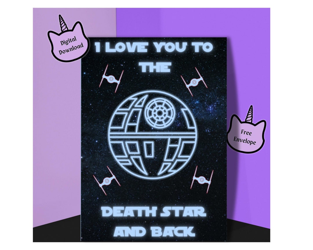 Death Star Valentine Card | Romantic Star Wars Greeting (digital ...