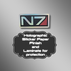 Mass Effect N7 Sticker | Holographic Decal for Bioware Fans | Cool ...