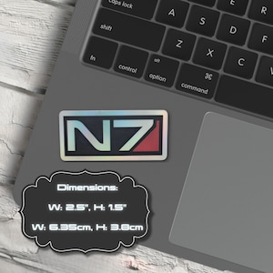 Mass Effect N7 Sticker | Holographic Decal for Bioware Fans | Cool ...