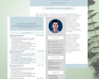 CV Resume and Motivation Cover Letter Template Sage Green Color - Etsy