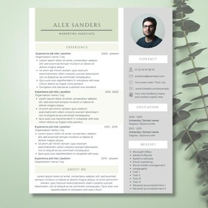 CV Resume and Motivation Cover Letter Template Sage Green Color - Etsy