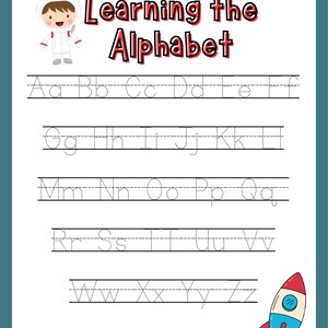 Astronaut Alphabet Tracing Worksheet Printable PDF for Kids Space ...