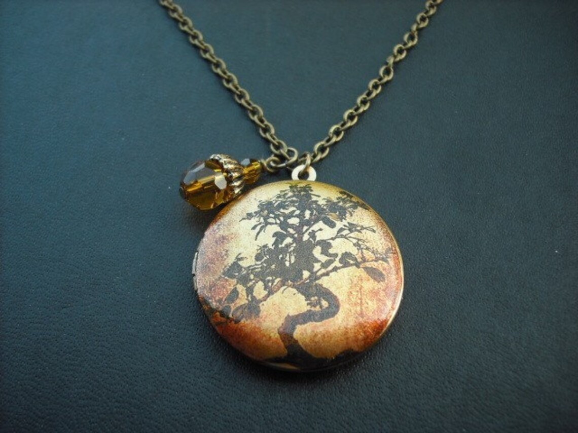 Bonsai Tree Locket Necklace - Etsy