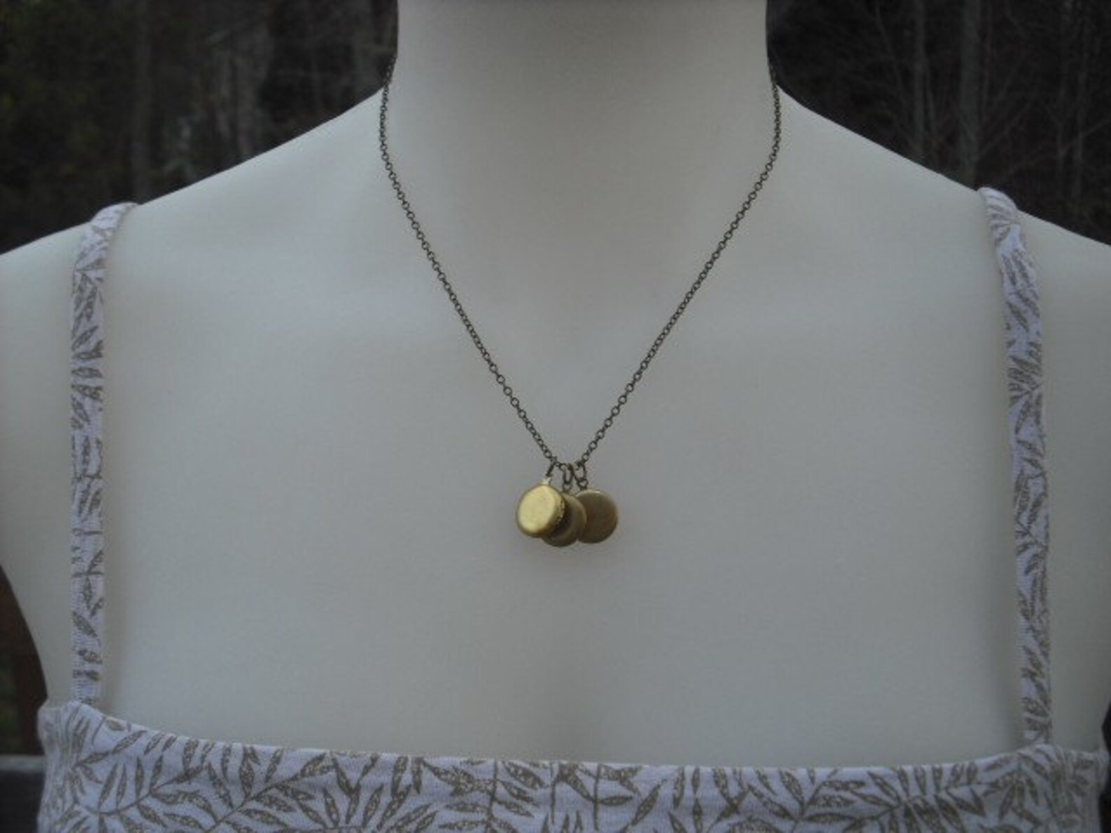 Locket Necklace Antique Brass Mini Locket Trio Necklace - Etsy