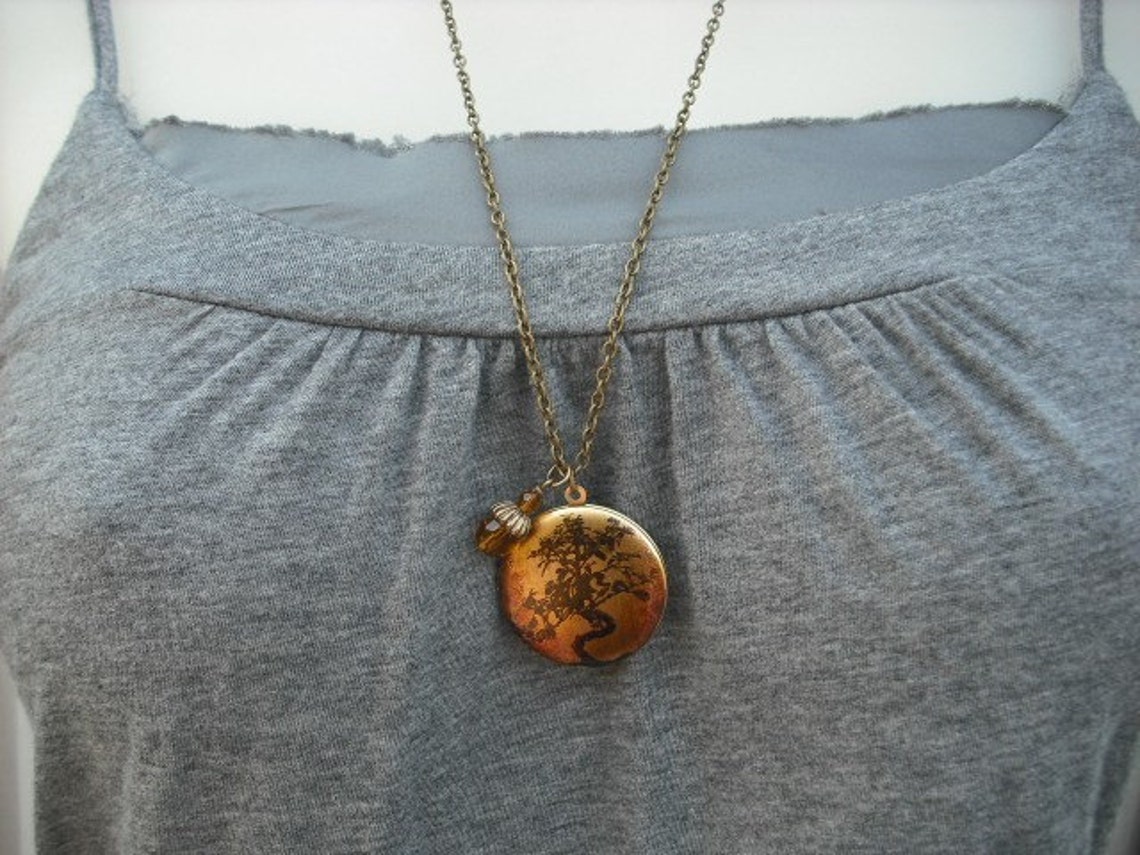 Bonsai Tree Locket Necklace - Etsy