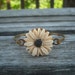 Ivory Daisy Flower Hinge Cuff Bangle Bracelet - Etsy
