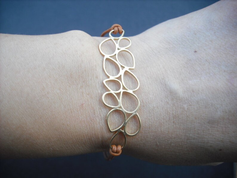 Matte Gold Long Multi Teardrop Bracelet - Etsy