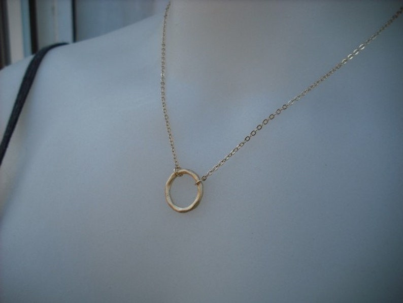 Matte Yellow Gold Hoop Pendant Necklace - Etsy