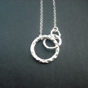 Bridesmaid Necklace, Silver Necklace With Three Ring Pendant - Etsy