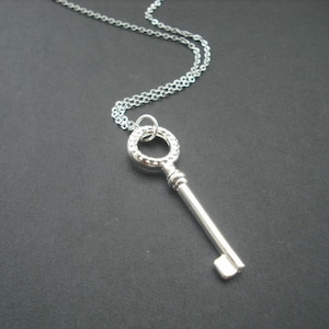 Cherished Elegant Key Necklace - Anti Tarnish Sterling Silver Plated - Etsy