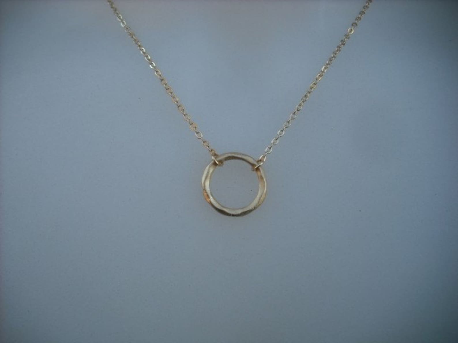 Matte Yellow Gold Hoop Pendant Necklace - Etsy