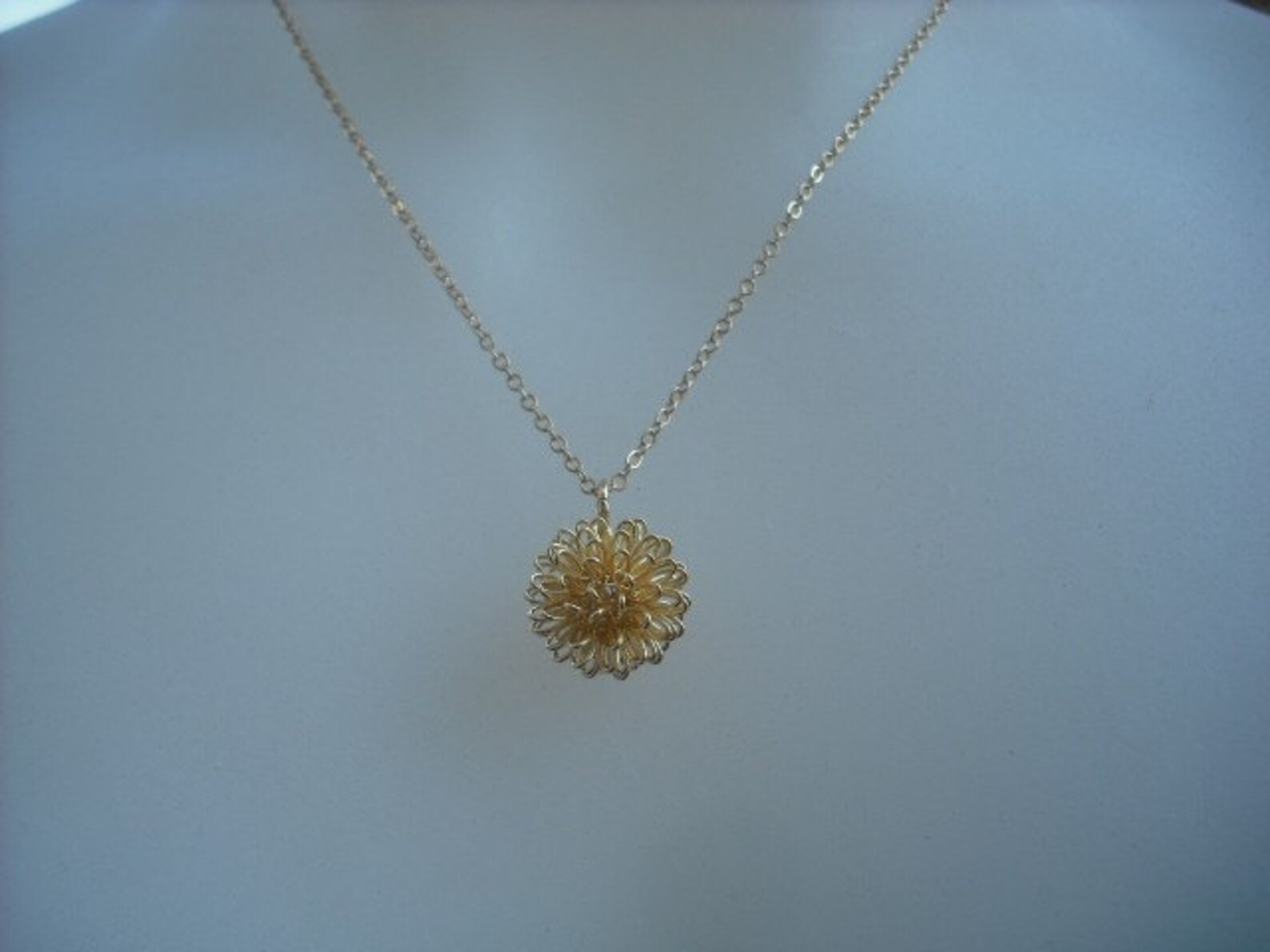 Dandelion Necklace - 16K Yellow Gold Plated - Etsy
