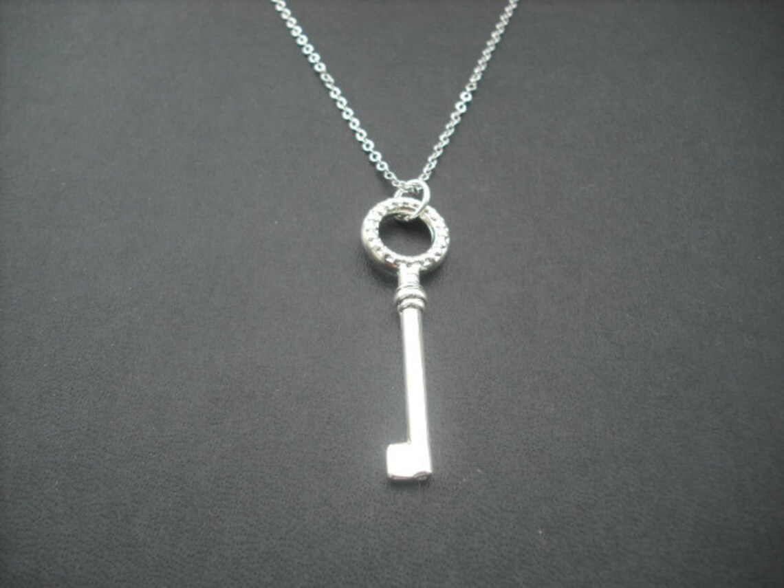 Cherished Elegant Key Necklace Anti Tarnish Sterling Silver | Etsy
