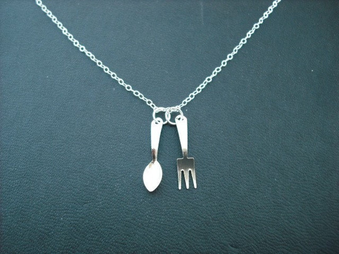Spoon and Fork Necklace - Sterling Silver Chain - Etsy