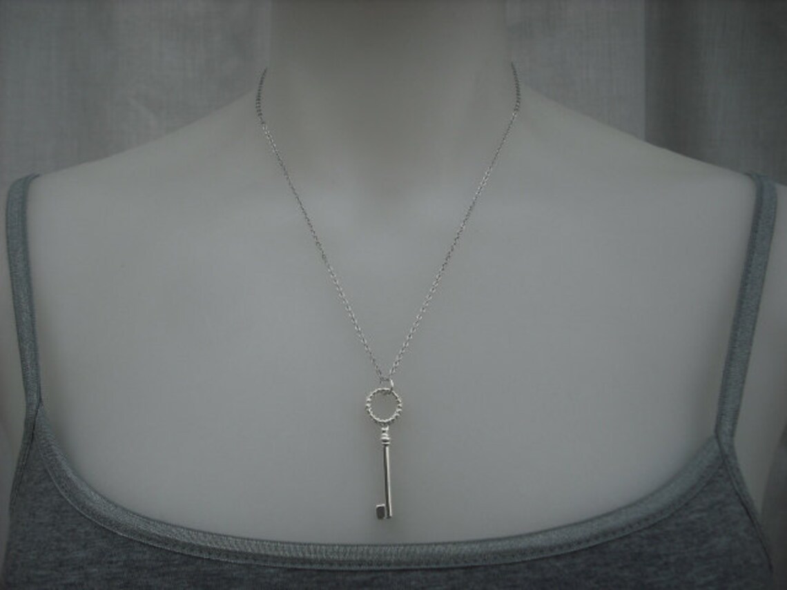 Cherished Elegant Key Necklace Anti Tarnish Sterling Silver | Etsy