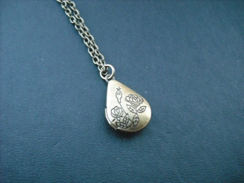 Simple Water Drop Locket Antique Brass - Etsy