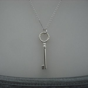 Cherished Elegant Key Necklace - Anti Tarnish Sterling Silver Plated - Etsy