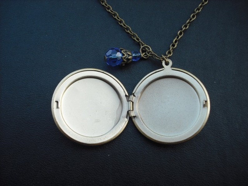 Fancy Blue Peacock Locket With Antique Brass Chain Necklace - Etsy