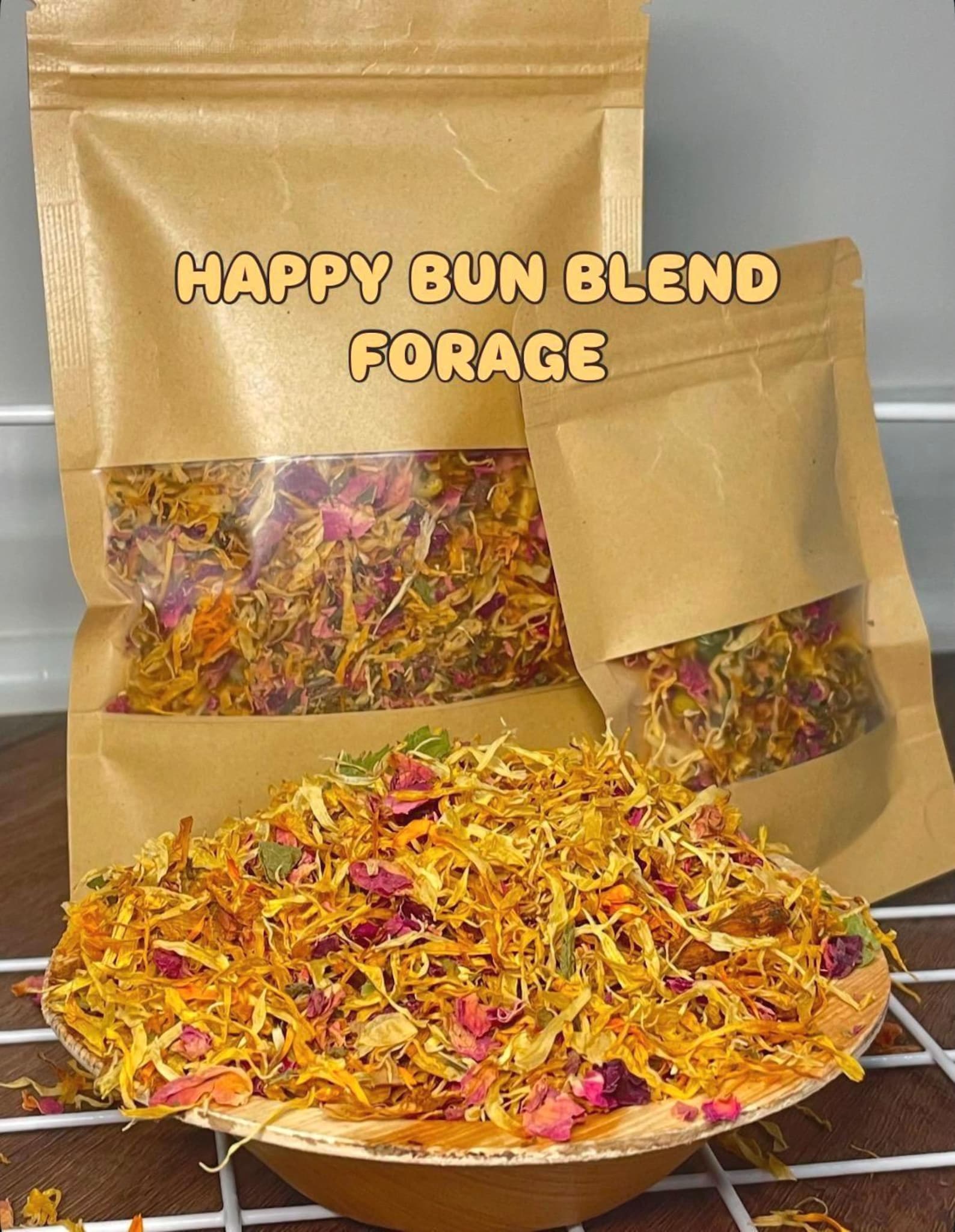 Happy Bun Blend Forage: Natural Dental Health for Rabbits, Guinea Pigs ...