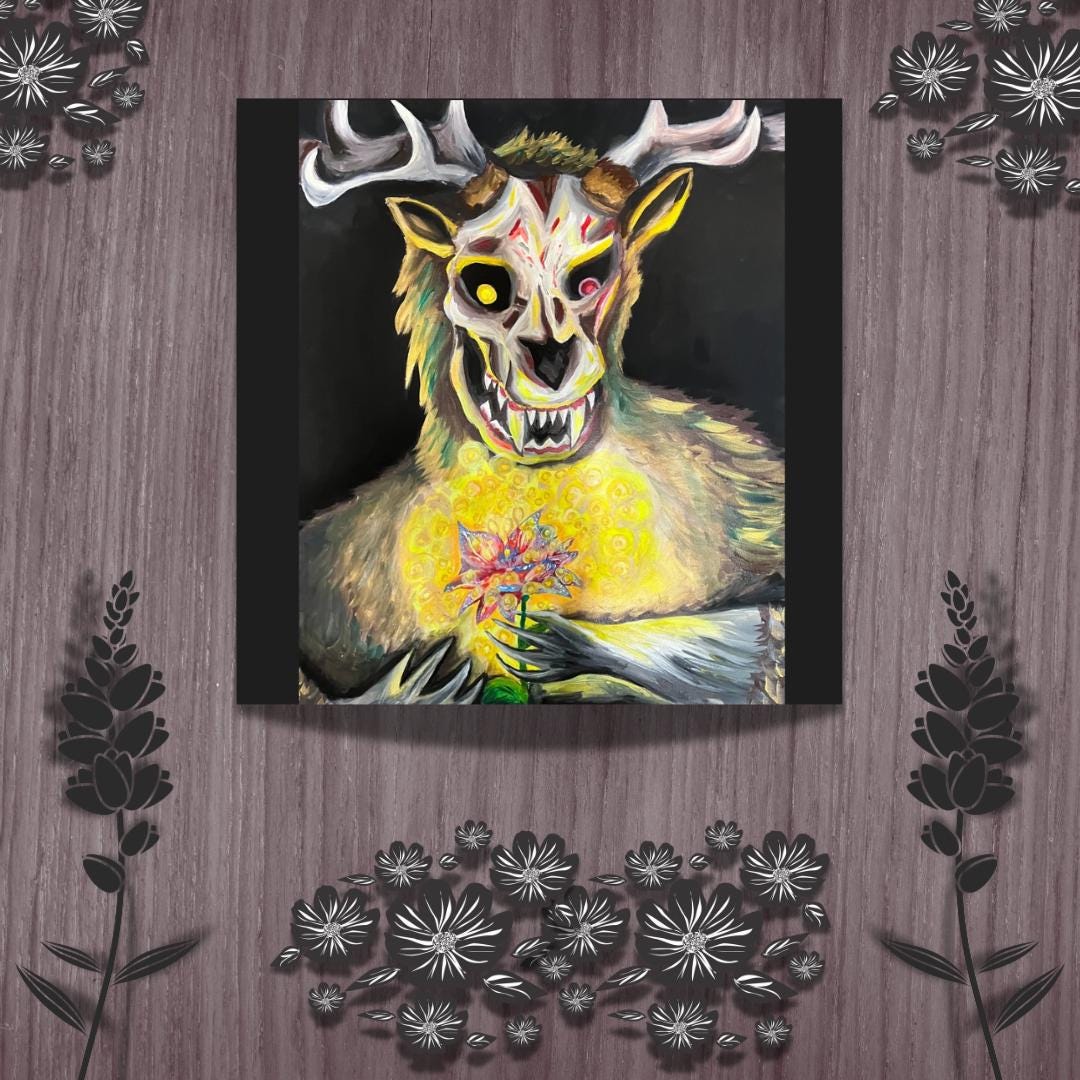 Cryptid, Paranormal Wendigo Sticker. - Etsy