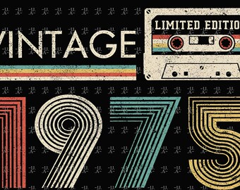 Vintage 1975 SVG and PNG |sublimation Design | Instant Download ...