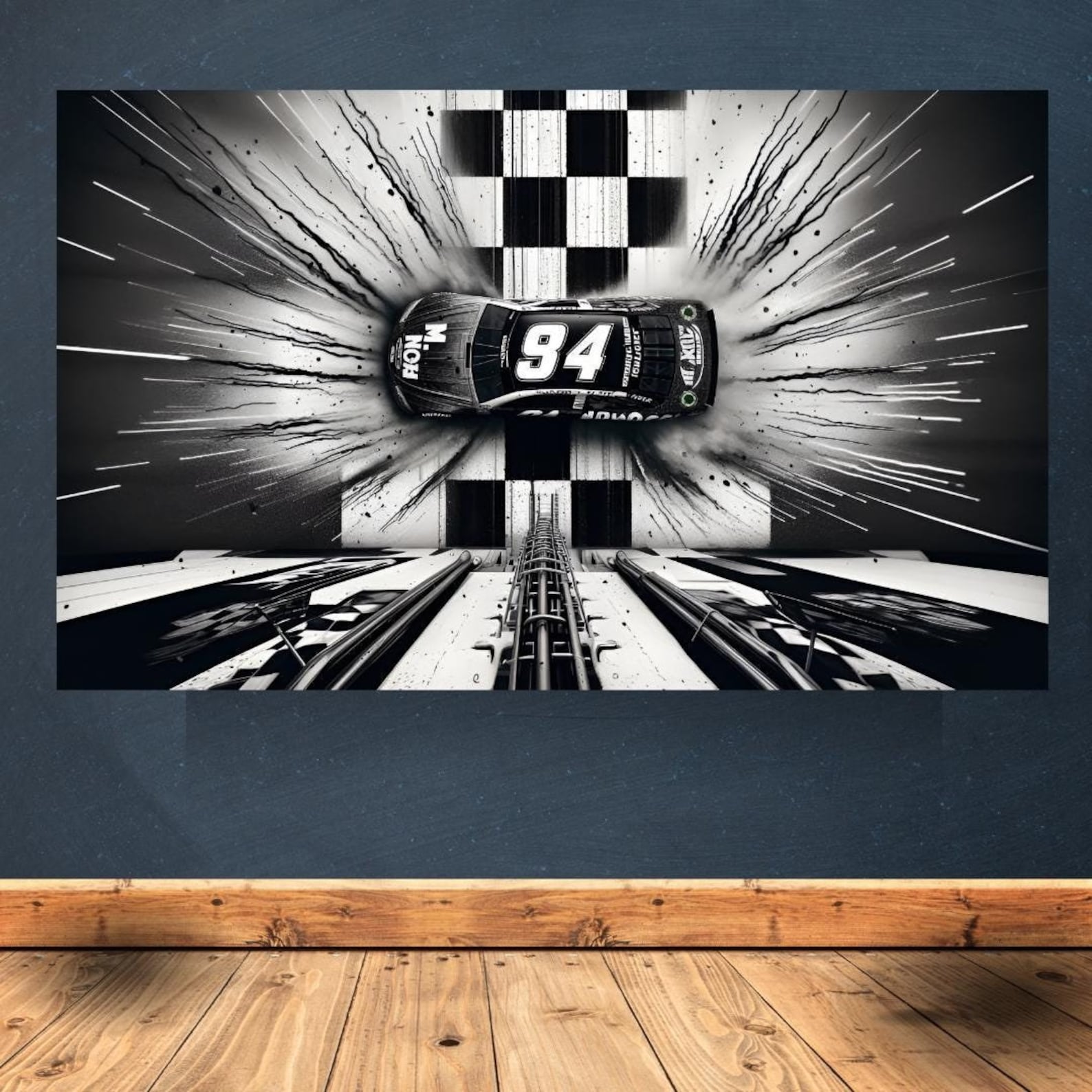 Racing Car Wallpaper | Black and White| Speed Art | Wall Art ...