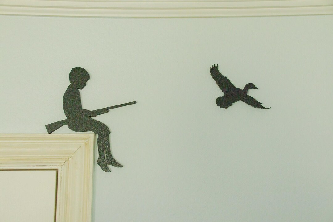 Rustic Duck Hunting Door Frame Decor: Hunter Silhouette With Optional ...