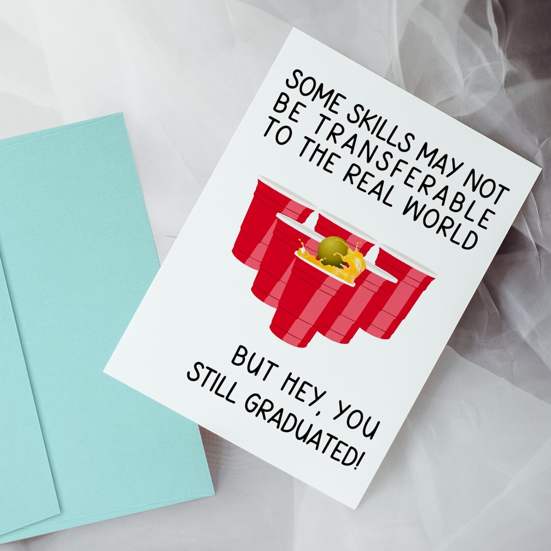 Funny Graduation Card for College Grad | Beer Pong Humor | Red Cup ...