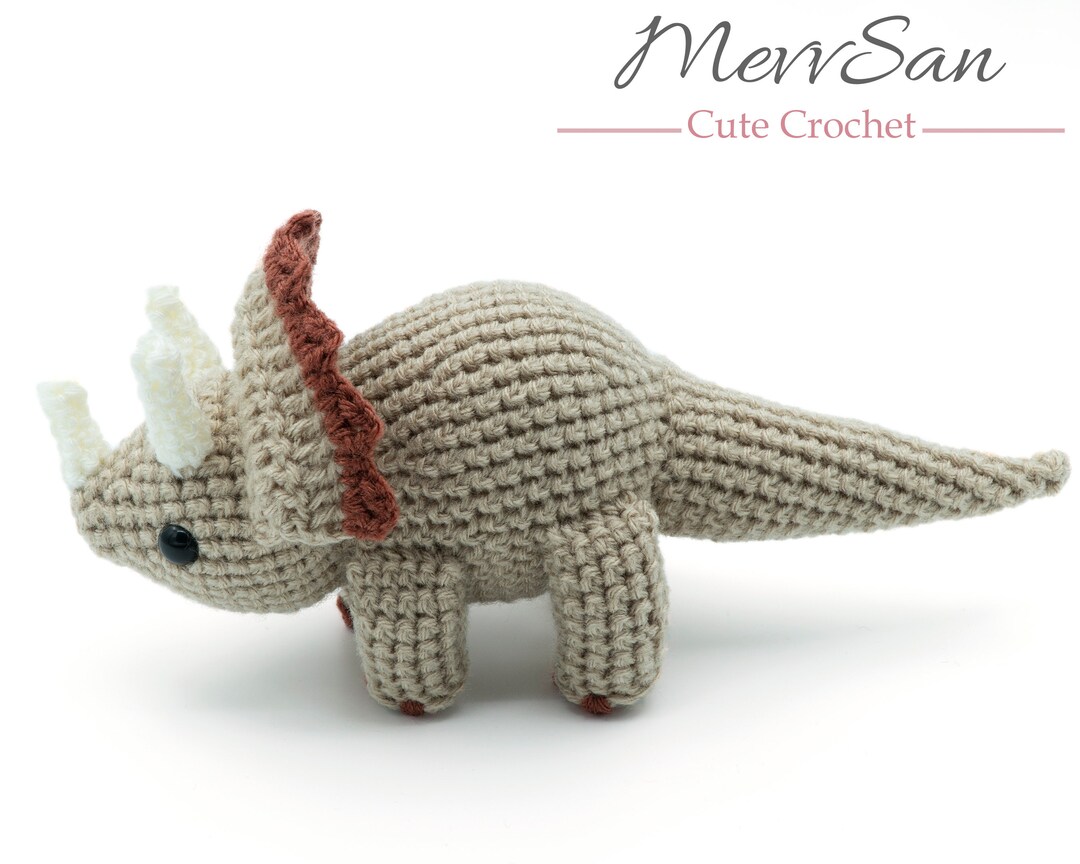 CROCHET PATTERN Amigurumi Triceratops Dinosaur by Mevvsan - Etsy