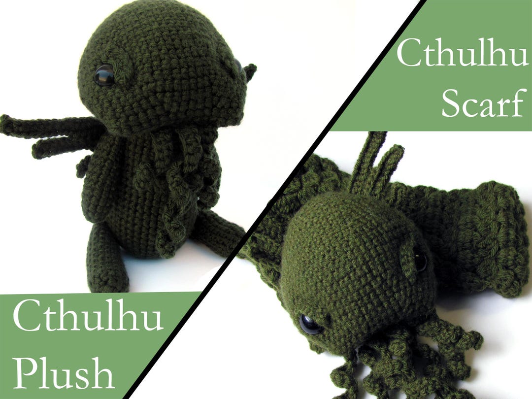PATTERN BUNDLE Amigurumi Cthulhu Scarf and Cthulhu Plush by Mevvsan ...